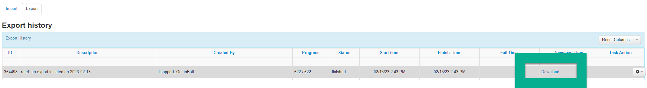 Rate Plan Exports – Interpreter Intelligence