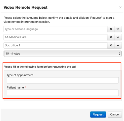 Configuring Reference Fields by Service Type – Interpreter Intelligence