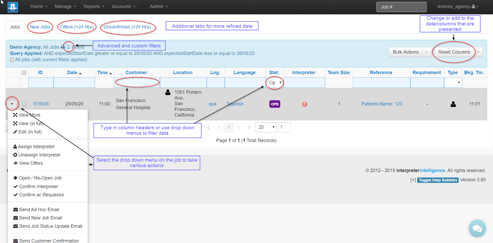 Creating a Job – Interpreter Intelligence