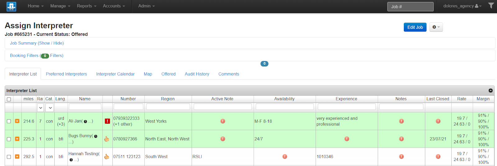 Offering & Assigning Jobs – Interpreter Intelligence