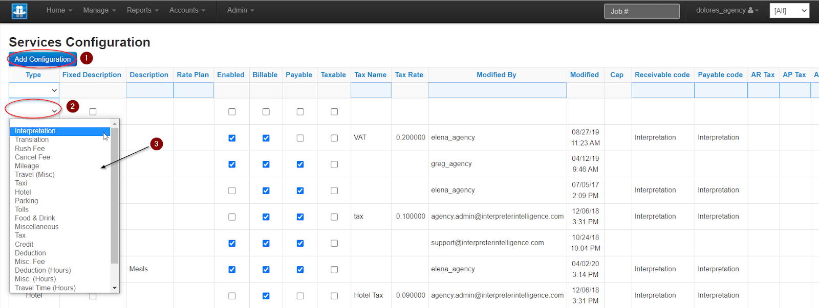 Services Configuration – Interpreter Intelligence