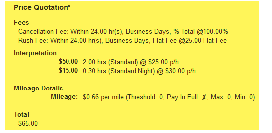 Price Quote – Interpreter Intelligence