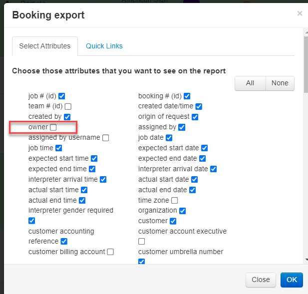 Owner field – Interpreter Intelligence