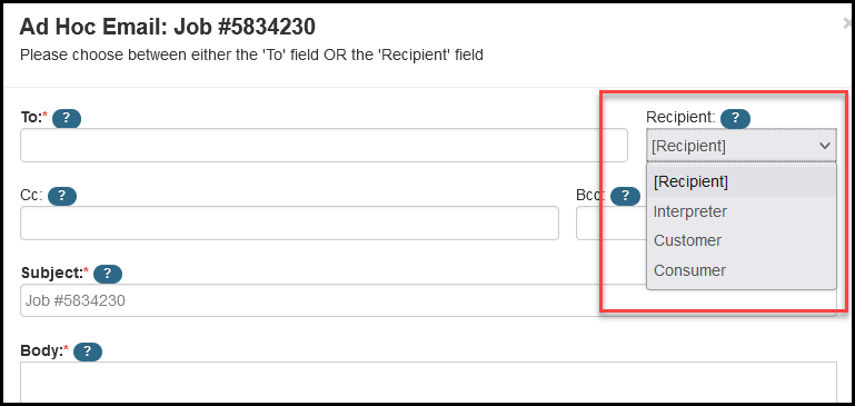 Ad Hoc Emails – Interpreter Intelligence