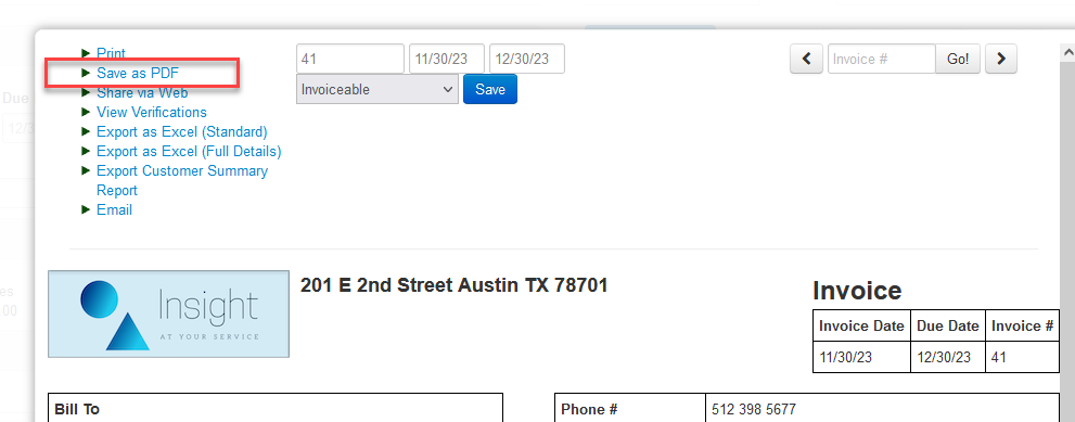 Emailing or Downloading Invoices/Payments – Interpreter Intelligence