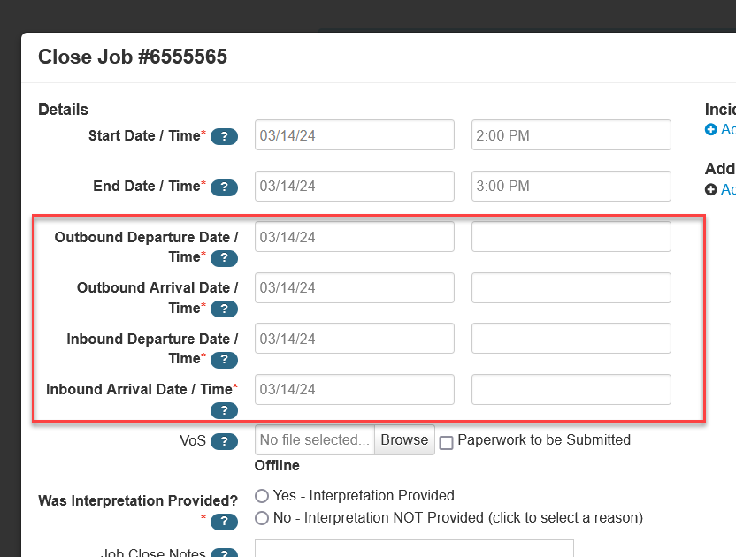 Track Travel Time Field versus Enable Contact Arrival Date Tracking on Job Close – Interpreter ...