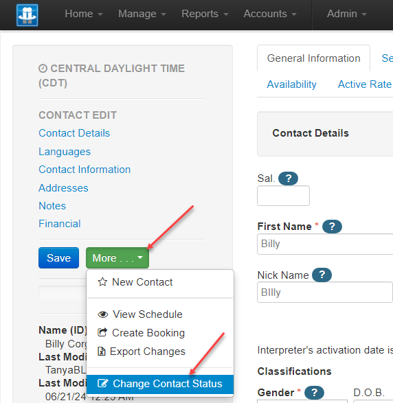 Interpreter Status Options – Interpreter Intelligence