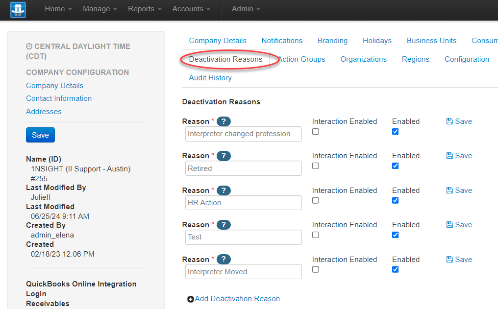 Interpreter Status Options – Interpreter Intelligence