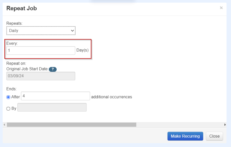 Recurring Jobs Functionality – Interpreter Intelligence
